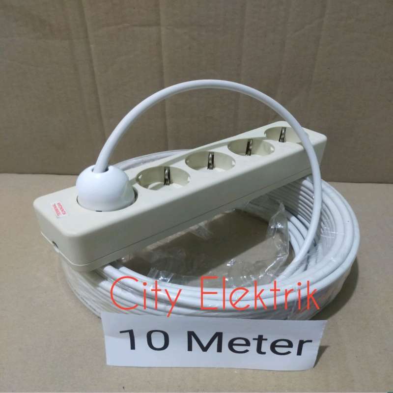 Jual Stop Kontak Jadi Rakitan Kabel 10 Meter + Terminal Uticon 5 Lubang + Steker Arde Broco ...