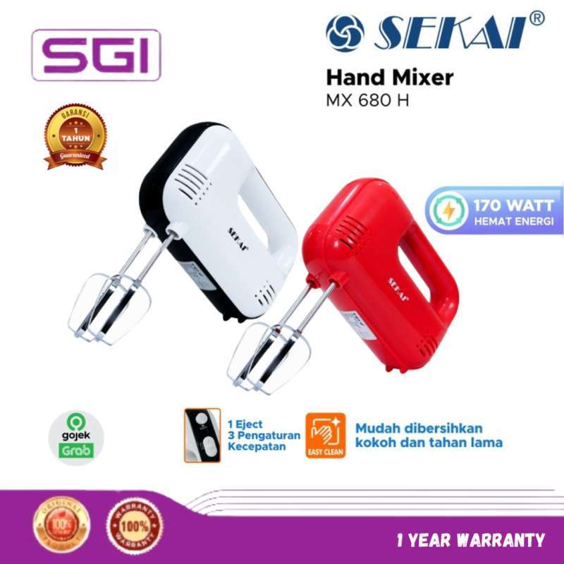 Promo SEKAI Hand Mixer MX680H Mixer Tangan 170W MX 680H - Putih Diskon ...