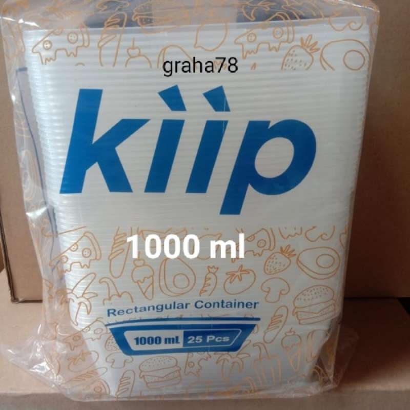 Promo thinwall 1000 ml merk kiip-kotak makanan 1 pack isi 25 pcs Diskon ...