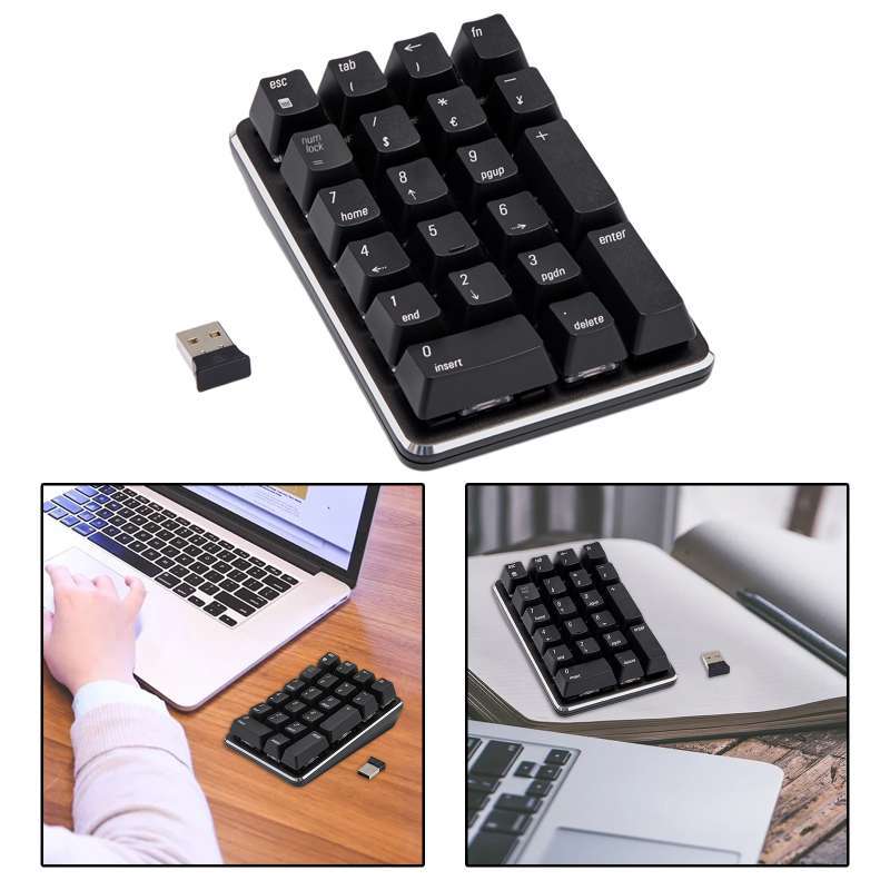 Jual Mini Smart 2.4G 21 Keys Numpad Gaming Keyboard for Laptop Brown ...