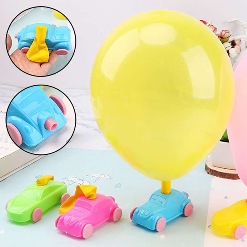Jual Mobil Balon Mainan Tiup Edukasi Tenaga Angin Car Balloon Run Air ...