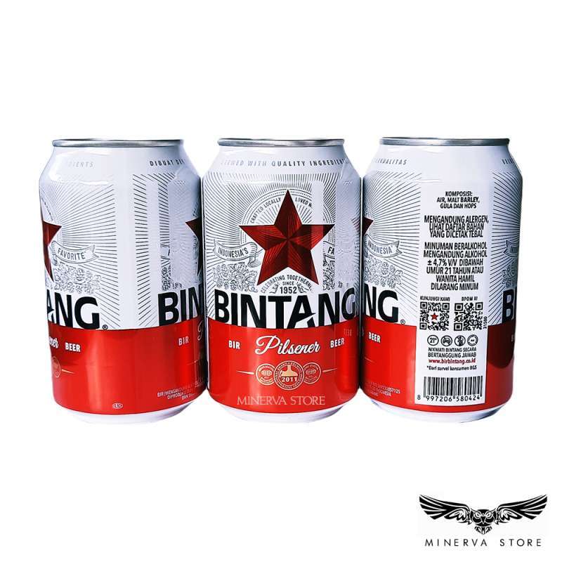 Promo Bintang Pilsener Bir Kaleng 320ml Diskon 9% Di Seller Minerva ...