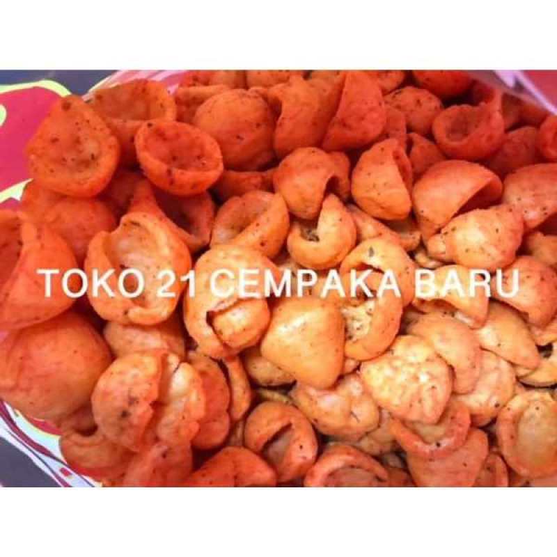 Jual KRUPUK KEONG PEDAS 500g | Kerupuk Renbo Kerang Racun Super Pedes ...