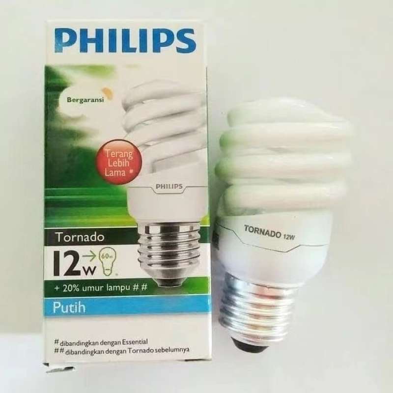 Jual Lampu Philips Spiral Ulir Tornado 12 Watt 12w 12watt 12 W Cahaya ...
