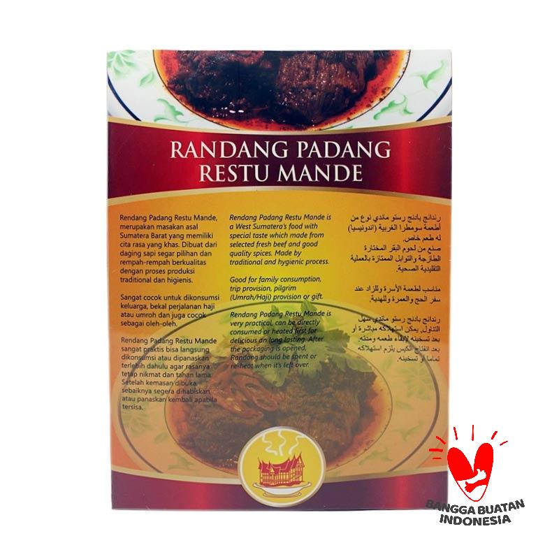Jual Restu Mande Rendang Sapi Original Taste Makanan Instan [300 G] Di ...