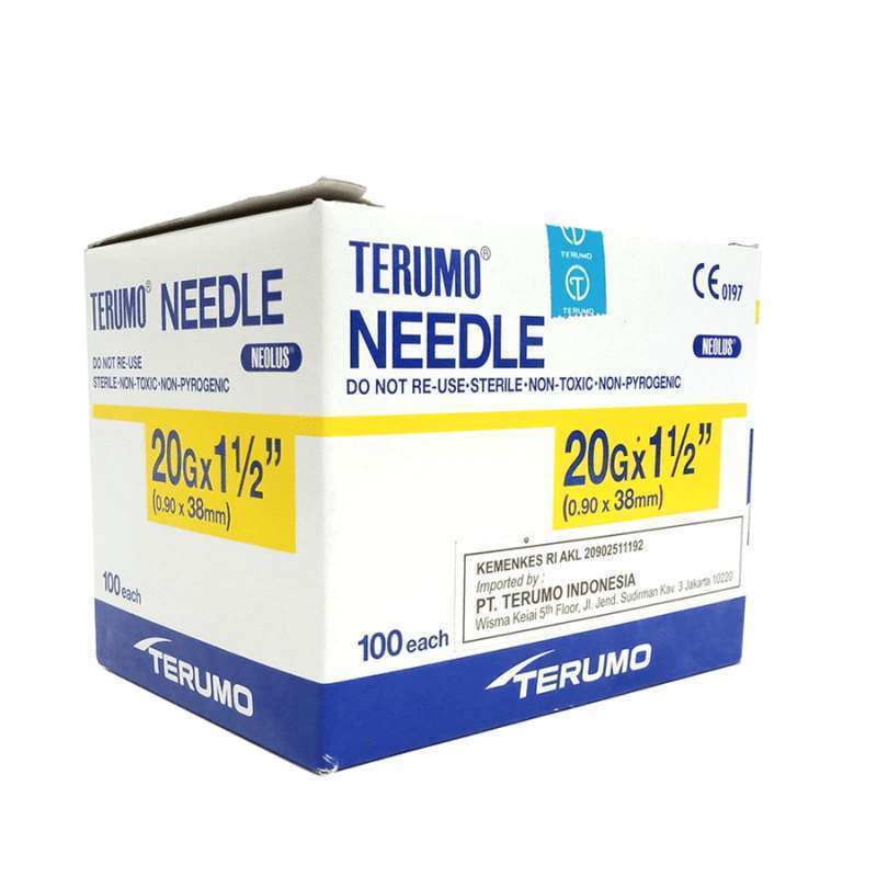 Jual NEEDLE 20G Terumo/ Jarum Suntik 20G Terumo/ Terumo Needle 20G x 1 ...