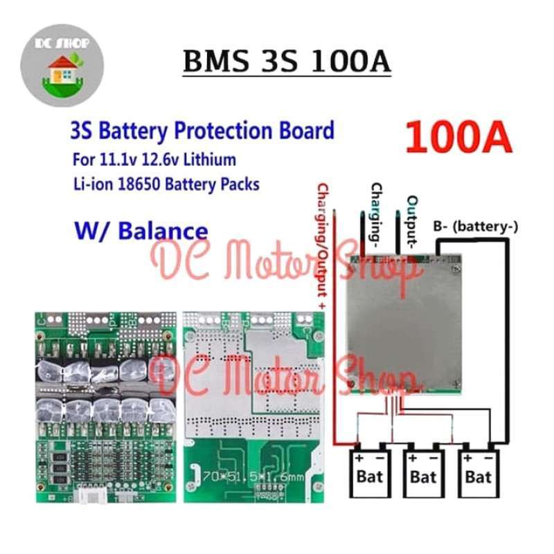 Jual Jual Modul Bms Battery Management System 3S 100A Li-Ion 18650 ...