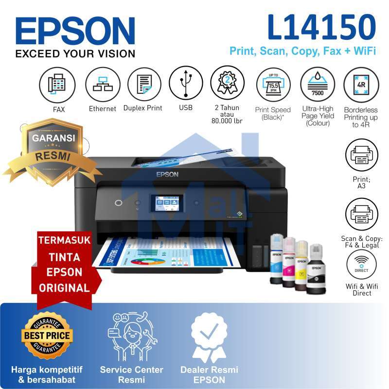 Jual JKT Printer EPSON L-14150 L14150 L 14150 A3 Print Scan Copy WiFi ...