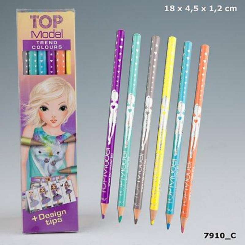 Jual Top Model TM 7910 Top Model Trendy Colouring Pencil Set, 6 Colours ...