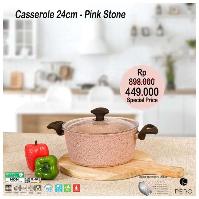 Jual Jual Pero Casserole 24 Cm + Lid - Pink Stone Di Seller Gunung ...