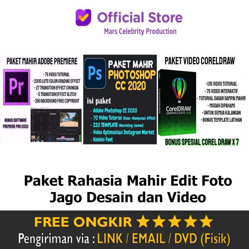 Promo Paket Lengkap Tutorial Mahir Photoshop CorelDraw Premiere Panduan Desain Pemula Design ...