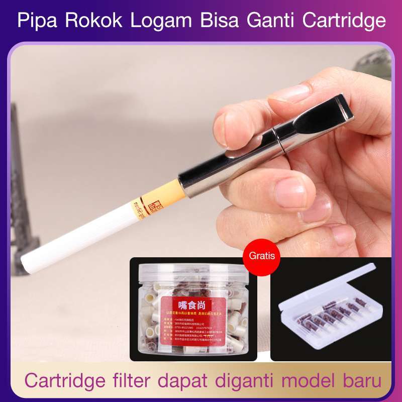 Jual Pipa Rokok Logam Alat Merokok Smoking Set dengan Filter Cartridge ...