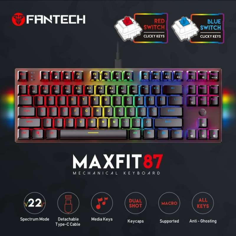 Jual Fantech MK856 TKL / MAXFIT87 RGB - Mechanical Gaming Keyboard di ...