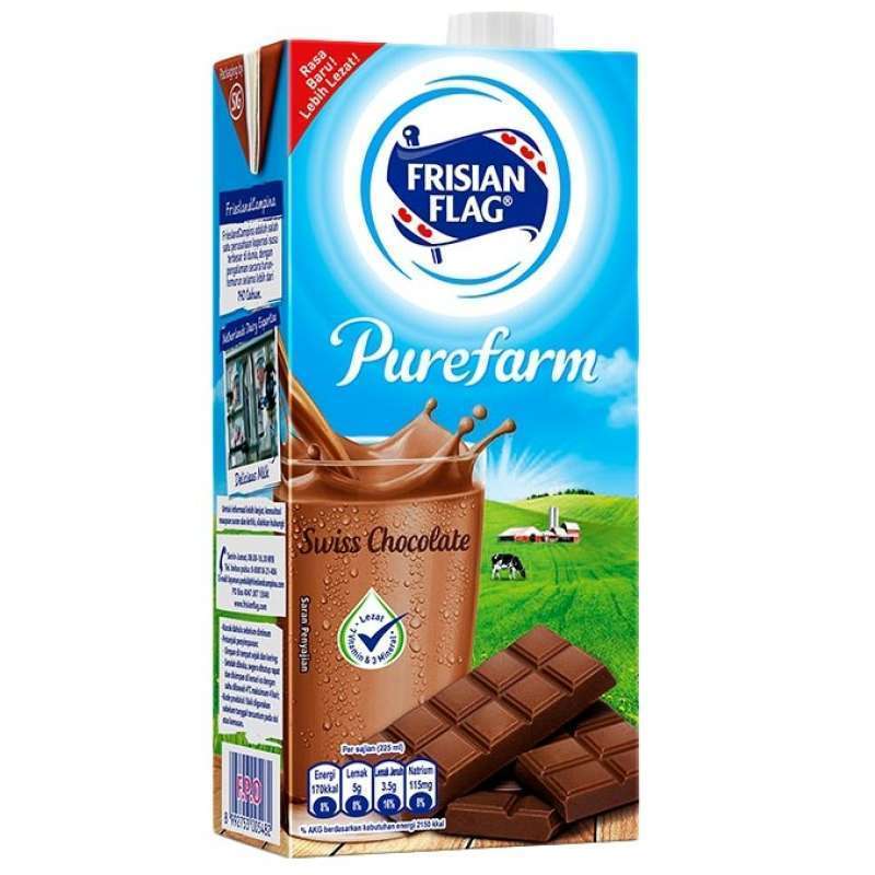 Jual Frisian Flag UHT Purefarm Swiss Chocolate [900 ml] Susu Cair Cokelat Coklat di Seller toko ...