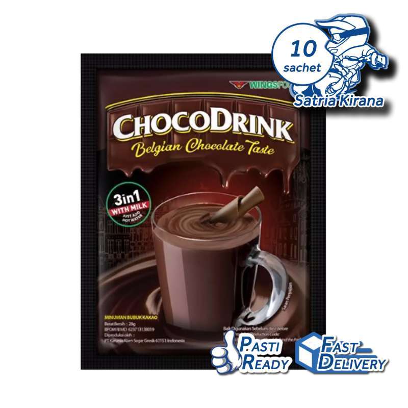 Jual Wingsfood Choco Drink 3 In 1 Belgian Chocolate [28 Gr X 10 Pcs / 1 ...