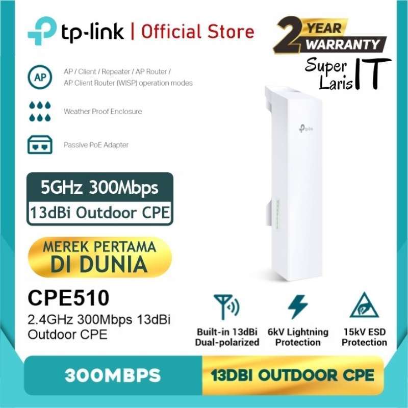 Jual TP LINK TPLINK CPE510 CPE 510 5GHz 300Mbps 13dBi Outdoor CPE di ...