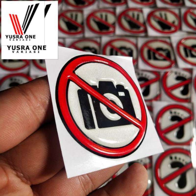 Jual Emblem Timbul Logo Warning Dilarang Jangan Injak Foto Sentuh ...
