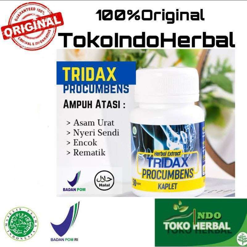 Promo ORIGINAL DIJAMIN ASLI ( Terlaris ) TRIDAX PROCUMBENS KAPLET Obat Asam urat, Reumatik ...