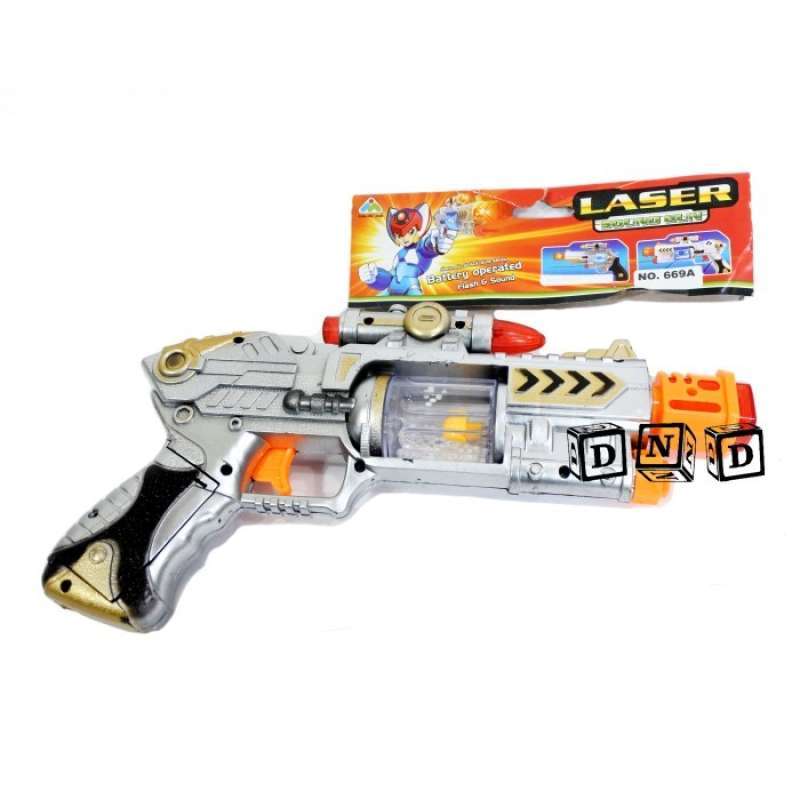 Jual MAINAN ANAK LASER SOUND GUN PISTOL SALJU ELEKTRONIK LAMPU 669A di ...