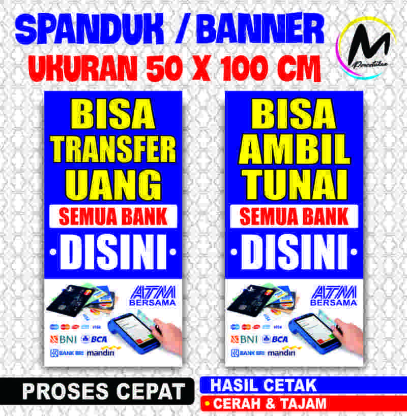 Jual Cetak Banner Konter Transfer & Tarik Tunai - Ukuran 50x100 Cm di ...