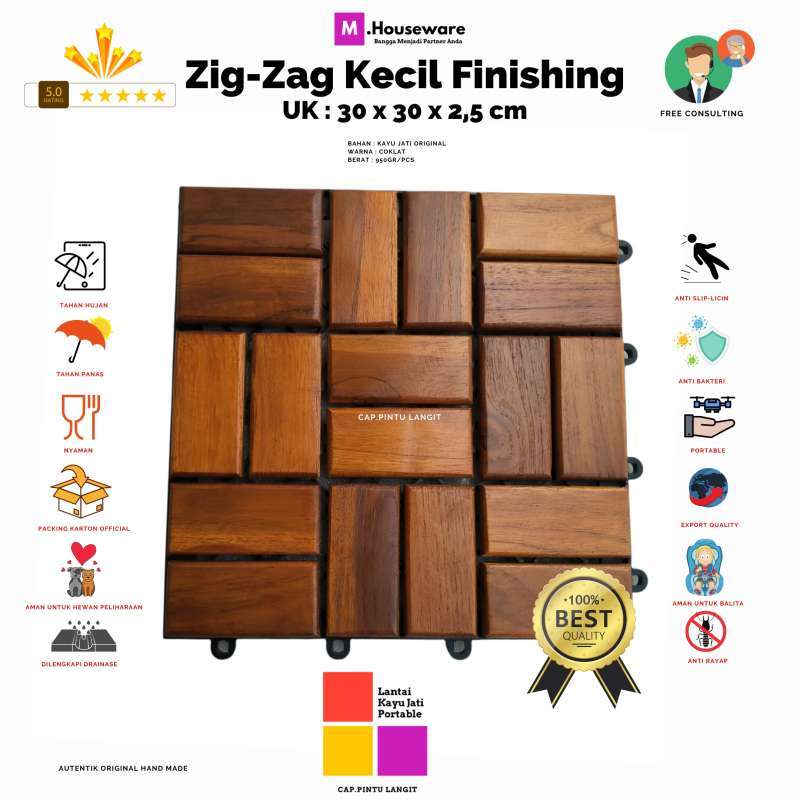 Promo Decking tile lantai kayu Jati Bongkar Pasang Uk 30x30 bukan ...