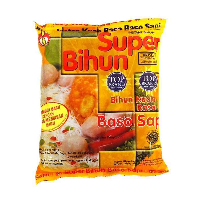 Jual Super Bihun Rasa Baso Sapi Kuah Bihun Instant [51 g/ Pack] di ...