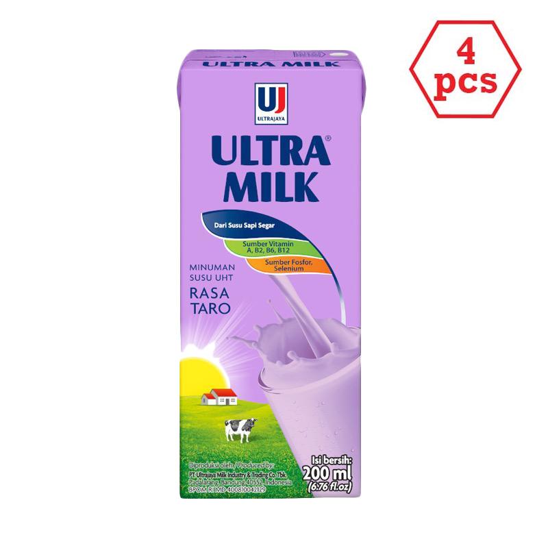 Jual Ultra Milk Rasa Taro Susu UHT [200 mL/ 4 pcs] di Seller Alfamart ...