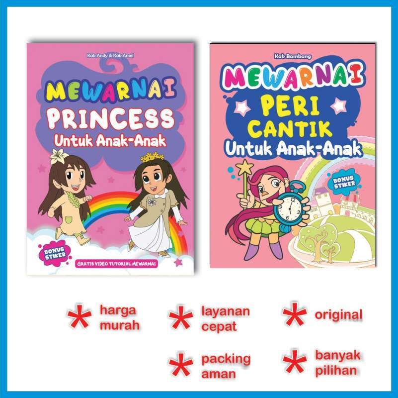 Jual PAKET 2 BUKU MEWARNAI PERI CANTIK DAN PRINCESS di Seller TOKO BUKU ...