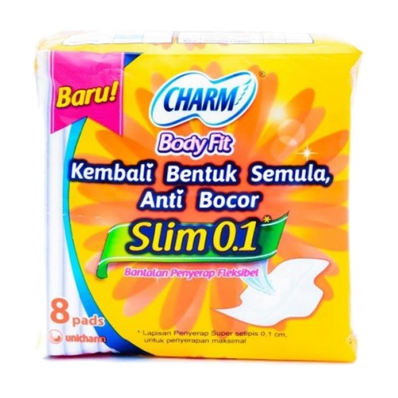 Promo Charm Body Fit Slim 0.1 Wing Pack Pembalut Wanita [8 Pads] Diskon ...