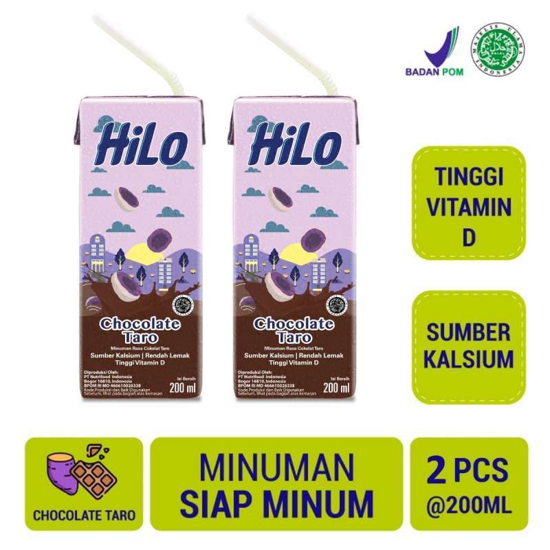 Jual Buy 1 Get 1 - HiLo Chocolate Taro UHT 200ml - Minuman Sumber ...