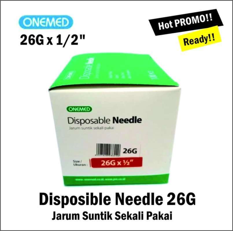 Jual Disposable Needle Onemed 26g Jarum Suntik Sekali Pakai Isi 100pcs ...