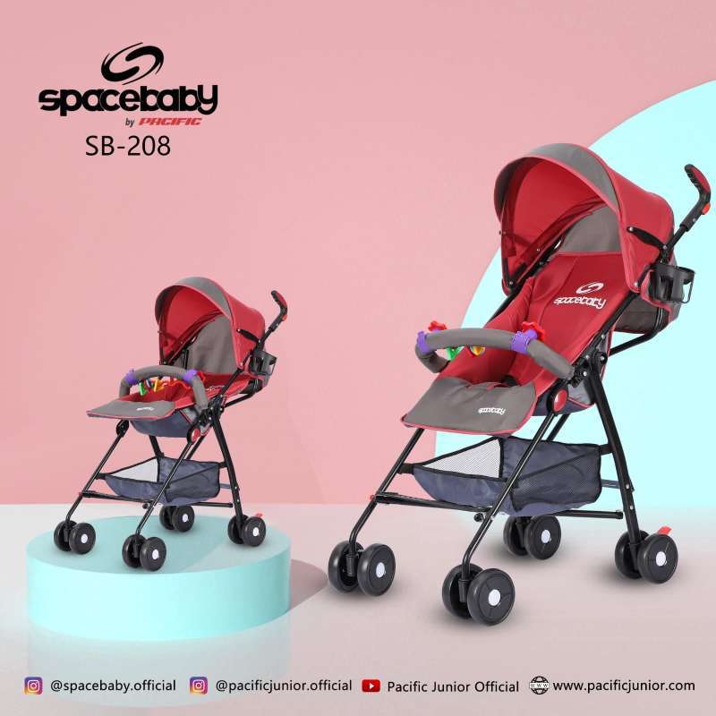 Jual Space Baby Stroller Sb 208 Buggy 3 Posisi 30 Kg Kereta Dorong Bayi ...