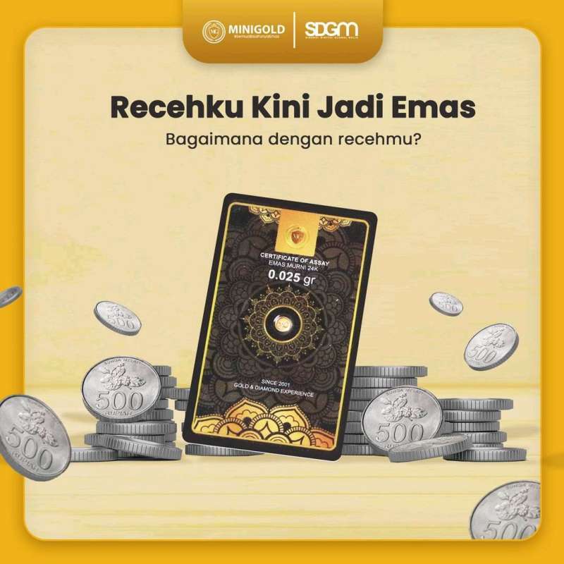 Jual Logam Mulia Mini Gold Edition 0.025 Gram Fine Gold 99.99 % ...