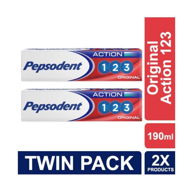 Jual Pepsodent Action 123 Original Pasta Gigi [190 G/twin Pack] Di ...