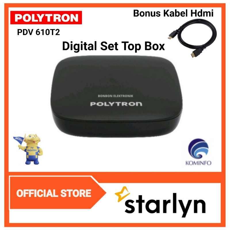 Jual Polytron Set Top Box Pdv-610t2 Dvb T2 Tv Receiver Stb Siaran ...