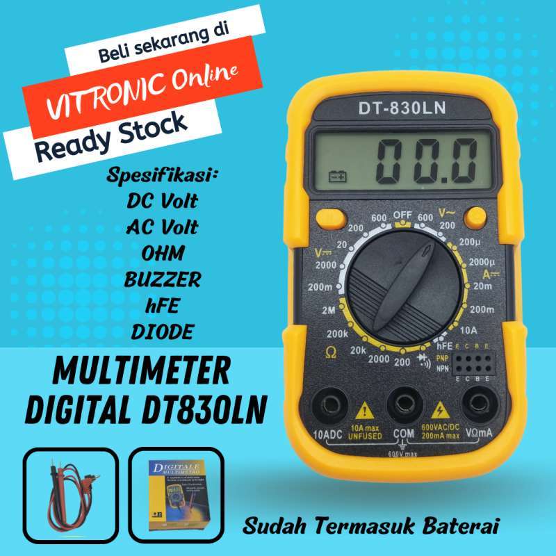 Jual Multimeter Digital DT830LN Multitester DT 830 LN Tester DT830 di ...