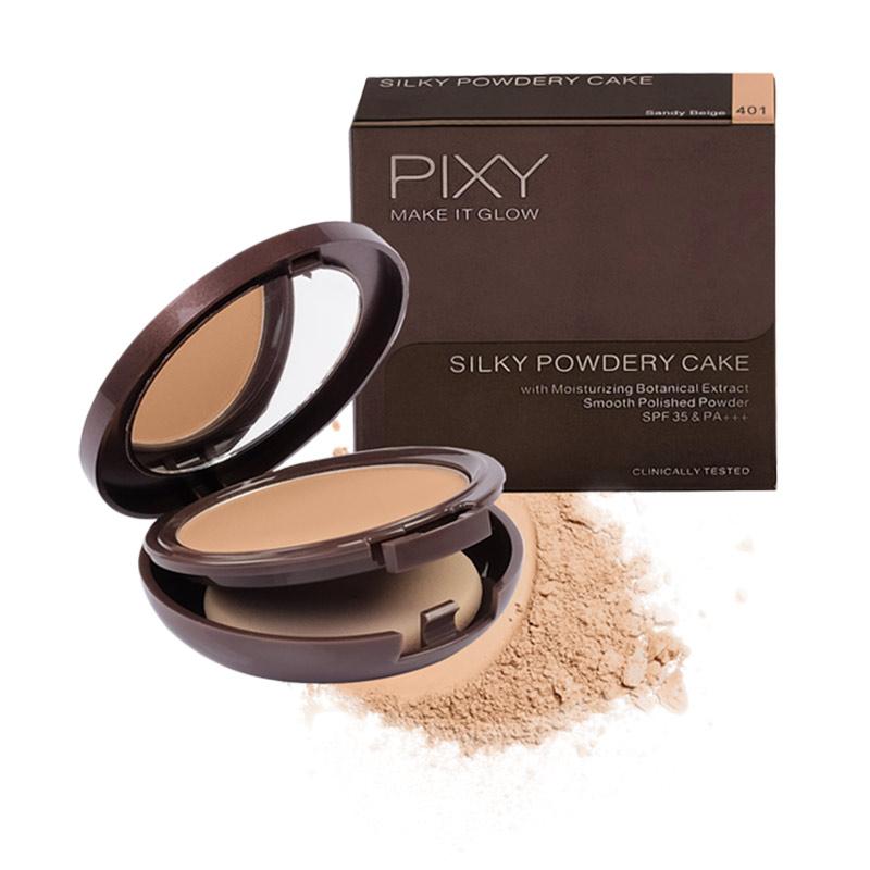 Promo PIXY Make It Glow Silky Powdery Cake - 401 Sandy Beige - - Diskon ...
