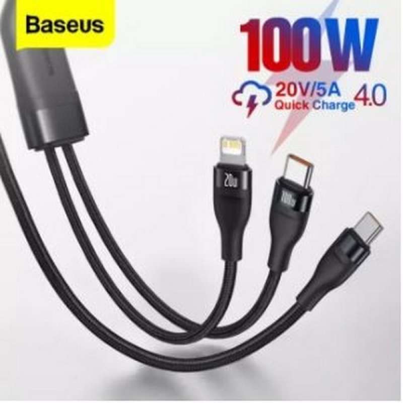 Jual Baseus Flash 2In1 Kabel Charger Type C To Iphone 11 12 Usb Type-C ...