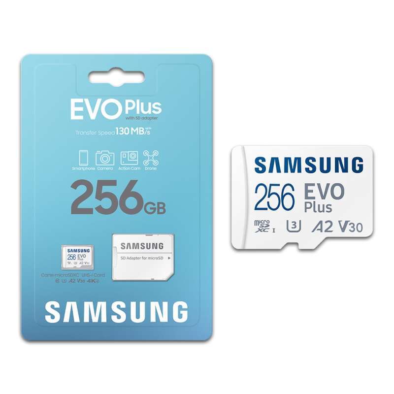 Promo Samsung Microsd Evo Plus 256gb Memory Card With Adapter Blue Wave ...