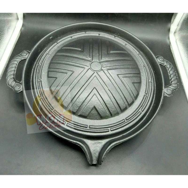 Jual Iron Cast korean bbq 28cm Besi Cor SUPER TEBAL dgn corong minyak ...