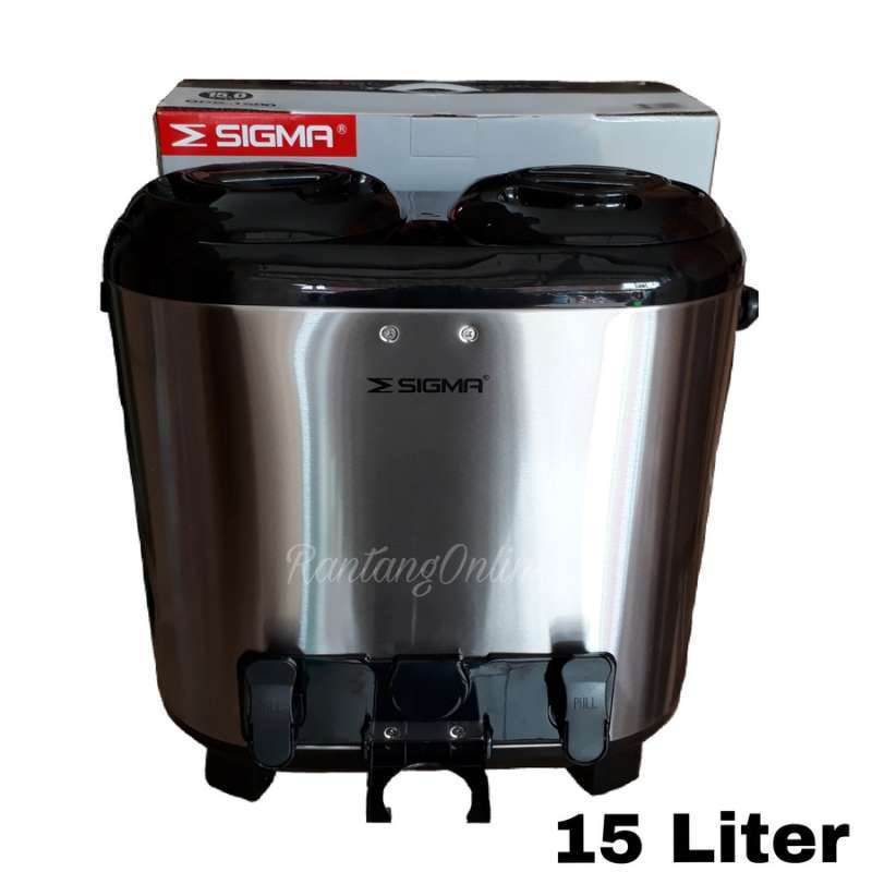 Promo SIGMA Double Water Tank 15 Liter | Dispenser Termos Stainless 2 ...