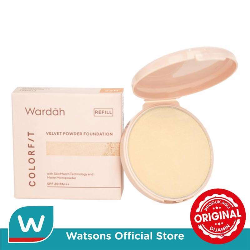 Jual Wardah Colorfit Velvet Powder Foundation Refill - 22N Light Ivory ...
