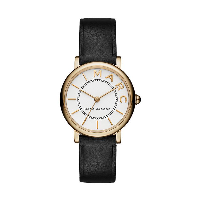 Promo Marc Jacobs Classic Mini MJ1537 White Dial Black Leather Strap ...