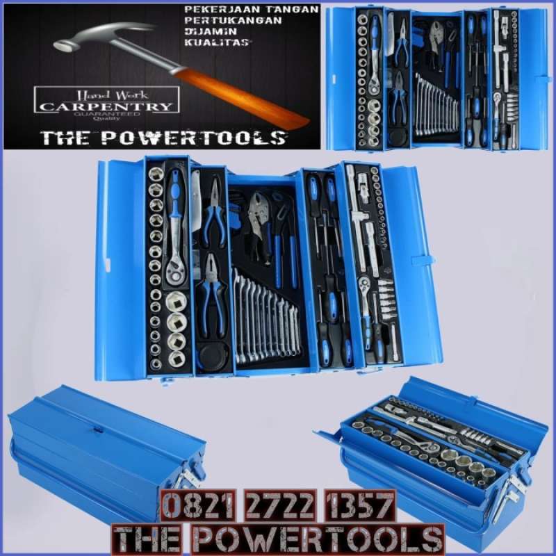 Promo Tool Kit Set Merk SANDS / Tool Kit CRV 91PC With Metal Box Diskon ...