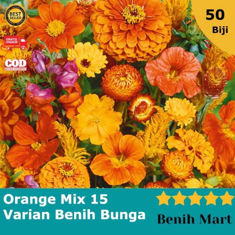 Jual Paket Benih Bibit Biji Bunga 15 Jenis Orange Mix Import di Seller ...