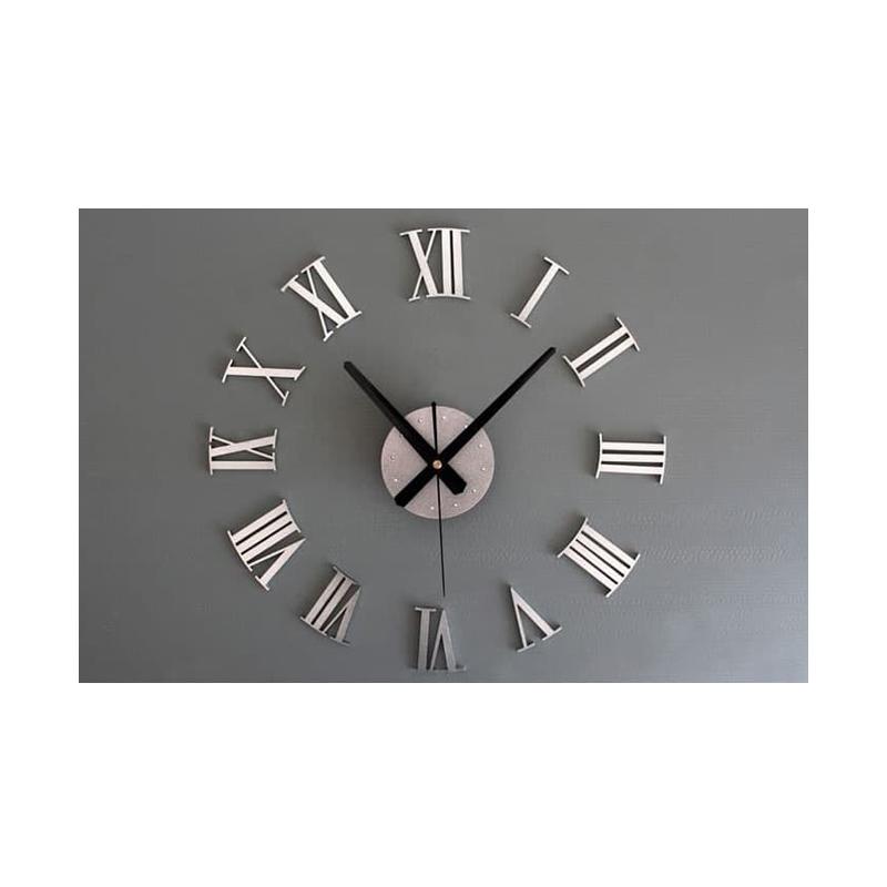 Jual no label Angka Romawi 3D DIY Giant Wall Clock Jam Dinding Besar ...