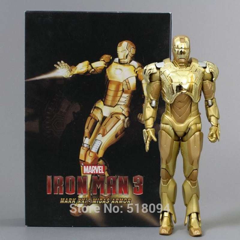 Jual Action Figure Iron Man Mark 7 Midas Armour Gold Avengers Marvel di ...