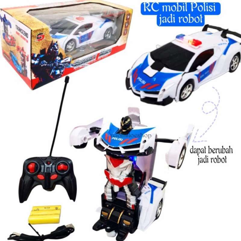 Promo 2in1 RC mobil polisi jadi robot remote control mainan Mobil Remot ...