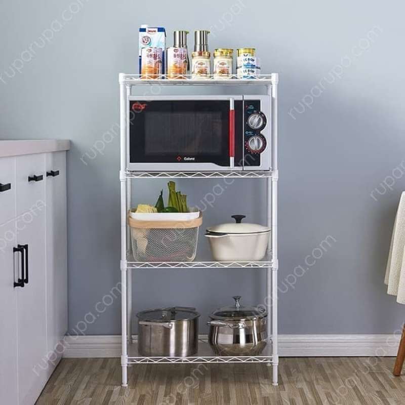 Promo Rak Besi Stainless Serbaguna Kokoh 4 Susun Original - Putih ...