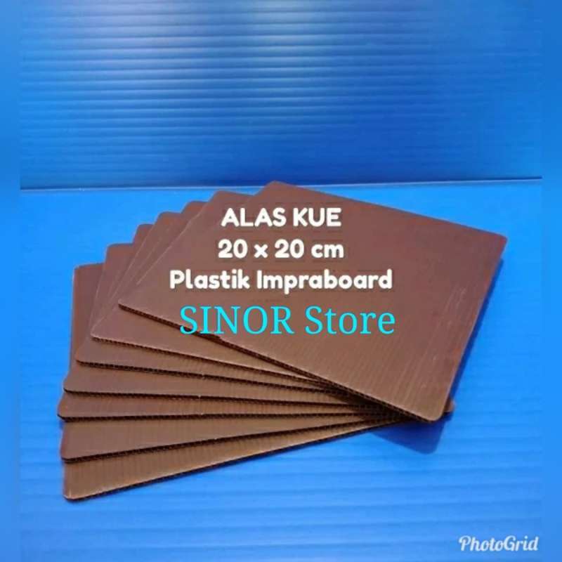 Jual Alas Kue Kotak 20cm x 20cm Coklat Tatakan Cake Box Plastik ...